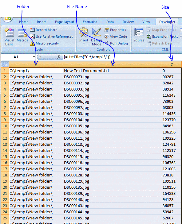 List Files In A Folder And Subfolders UDF 