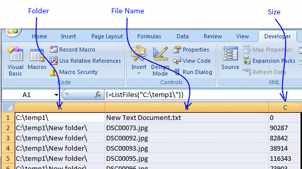 List Files In A Folder And Subfolders UDF 