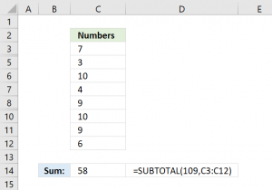 How to use the SUM function