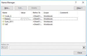 Create a dynamic named range