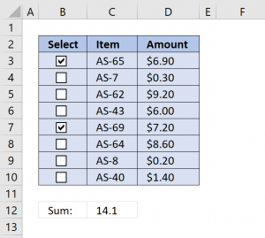 How to use the SUM function