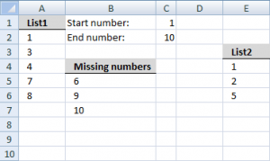 Find missing numbers