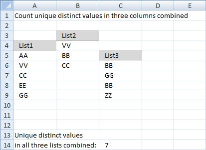 Extract a list of duplicates from three columns combined using array ...