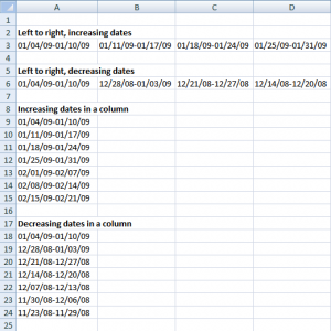 How to create date ranges in Excel