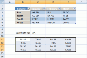 Search for a text string in a data set and return multiple records