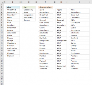 Merge cell ranges into one list
