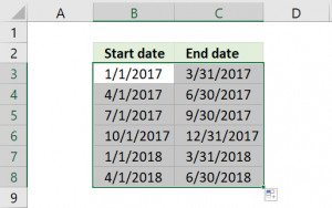 How to create date ranges in Excel