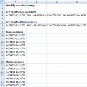 How to create date ranges in Excel