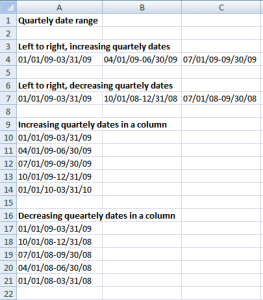 How to create date ranges in Excel