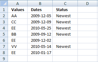 Lookup a value and find max date