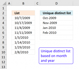How to use the UNIQUE function