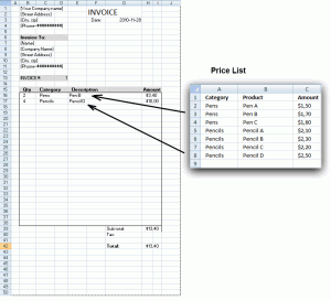 Save invoice data – VBA