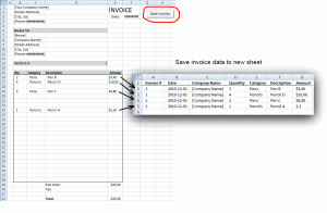 Save invoice data – VBA