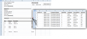 Save invoice data – VBA