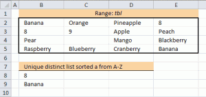 Extract unique distinct values from a multi-column cell range