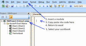 Extract unique distinct values from an Excel Table filtered list