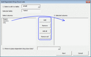 Create dependent drop down lists containing unique distinct values