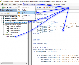 Excel template: Getting Things Done [VBA]
