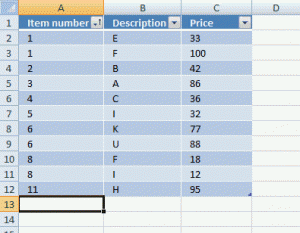 Working with Excel tables programmatically