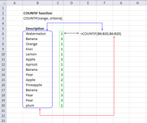 How to use the COUNTIF function