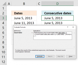 Find all sequences of consecutive dates