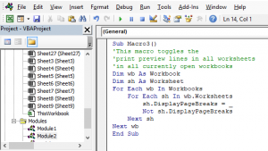 Create a Print button – macro