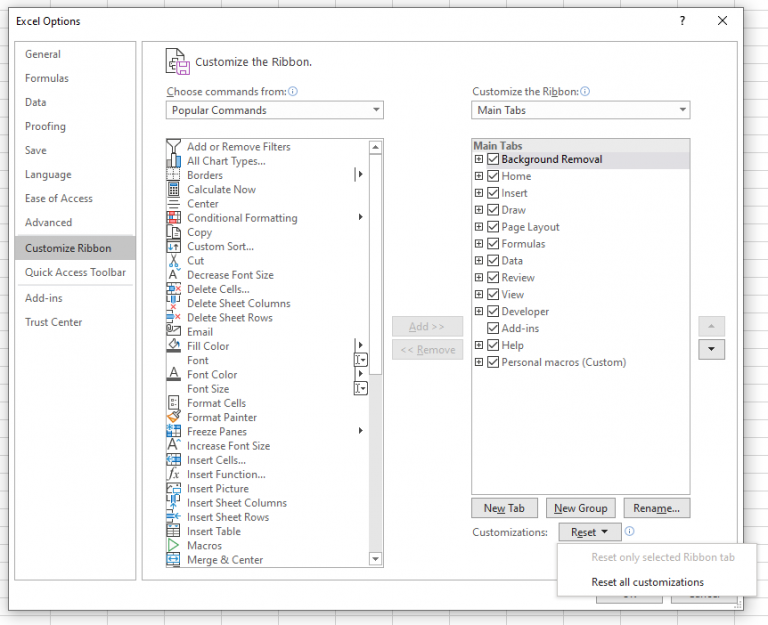 Customize the ribbon and how to add your macros