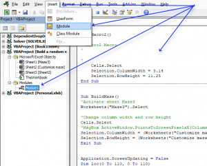 Build a maze programmatically in Excel