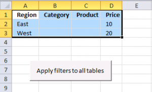 Working with Excel tables programmatically