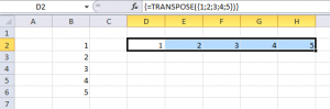 How to use the TRANSPOSE function
