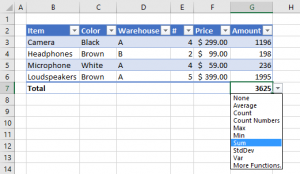 How to use Excel Tables