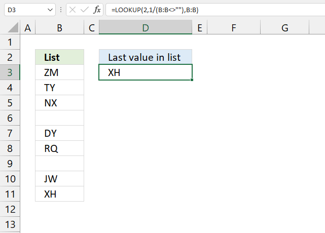Find Last Value In A Column