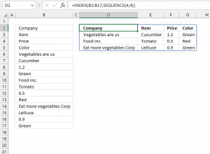 Rearrange values using formulas