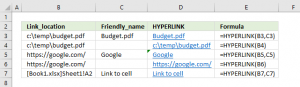 How to use the HYPERLINK function