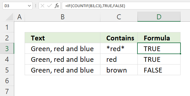 If Cell Contains Text