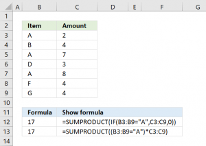 How to use the SUMPRODUCT function