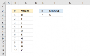 How to use the CHOOSE function