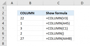 How to use the COLUMN function
