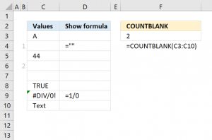 How to use the COUNTBLANK function