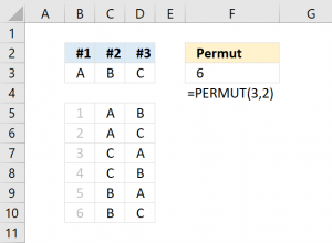 How to use the PERMUT function