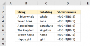 How to use the RIGHT function