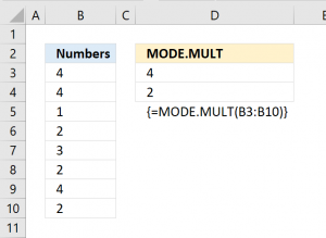 How to use the MODE.MULT function