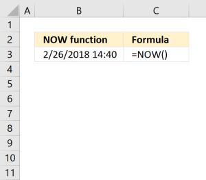 How to use the NOW function