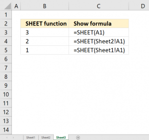 How to use the SHEET function