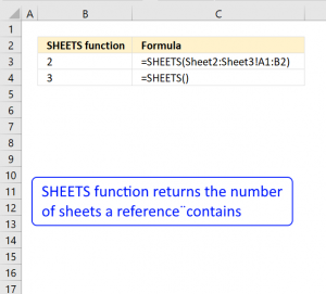 How to use the SHEETS function