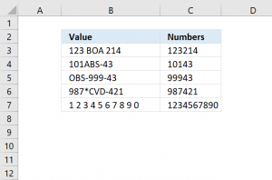 How to extract numbers from a cell value