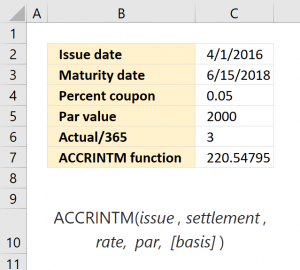 How to use the ACCRINTM function