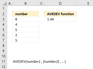 How to use the AVEDEV function