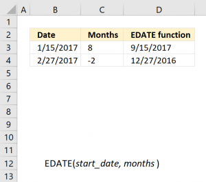 How to use the EDATE function