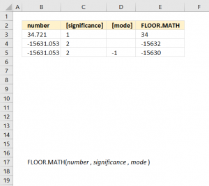 How to use the FLOOR.MATH function
